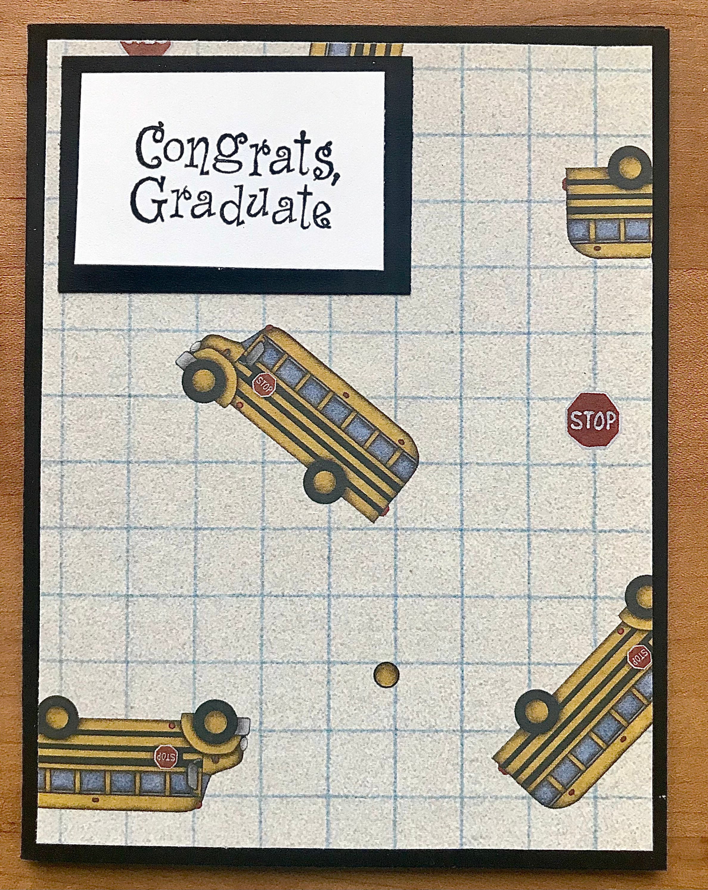 School Bus Graduation Card Graduation Card High School | Etsy