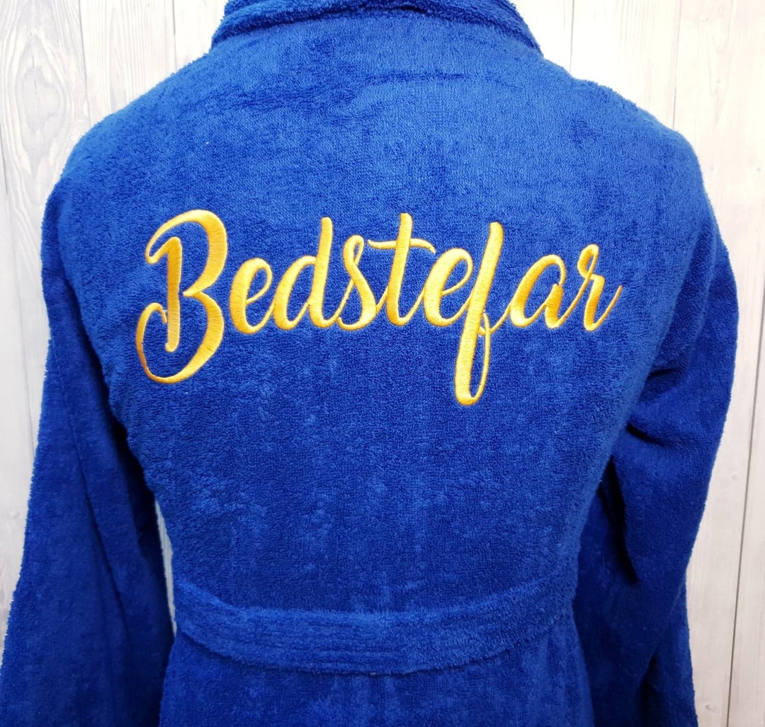 Personalized Embroidered Terry Robe: Custom Text Gift - Etsy