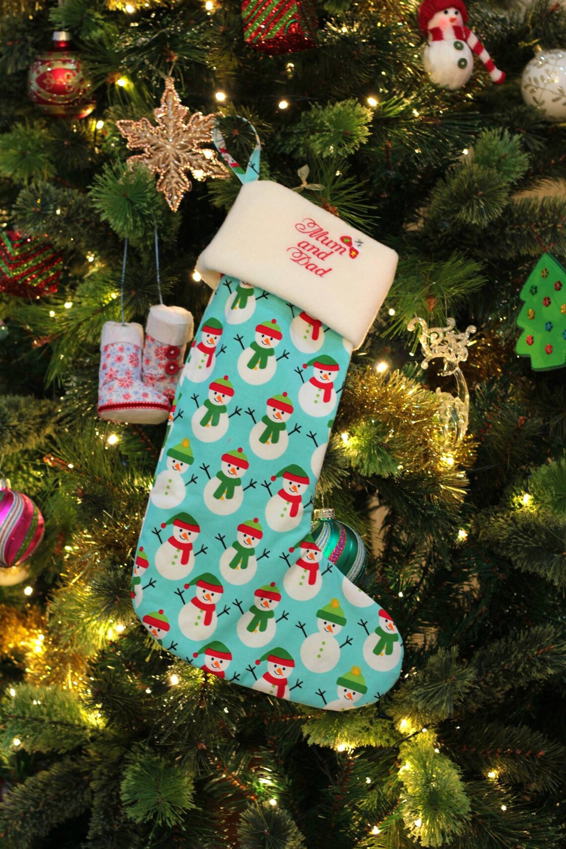 Personalised Christmas Snowman Stocking | Etsy