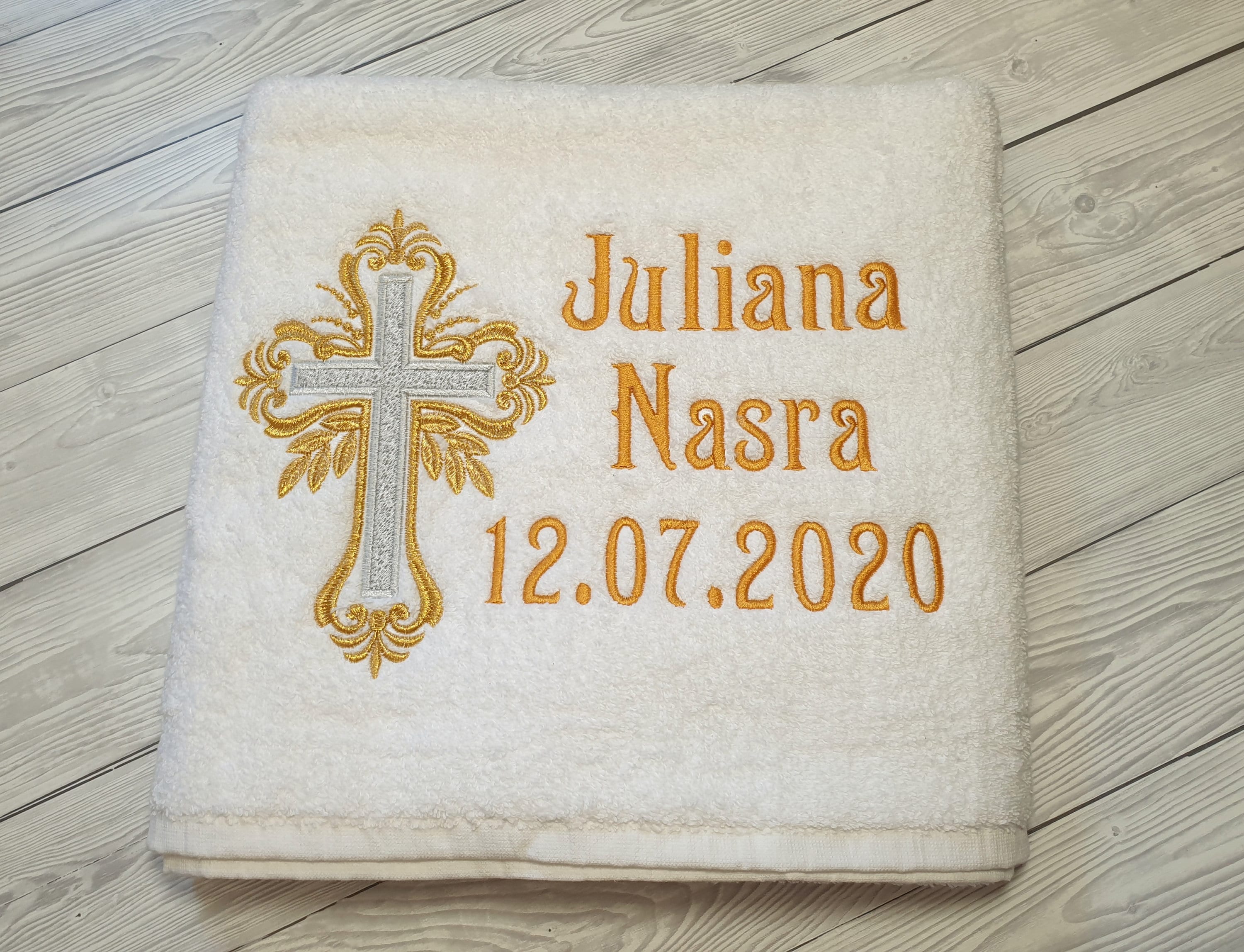 Home & Living Bathroom Bath Towels Personalised Christening Towel ...