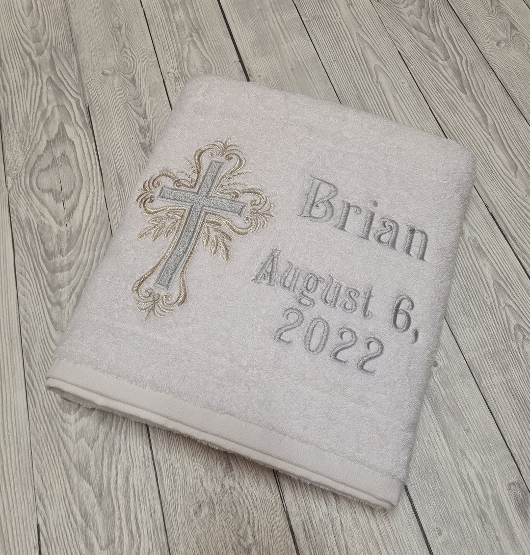 Personalised Christening Towel Baptism Towel With Name - Etsy