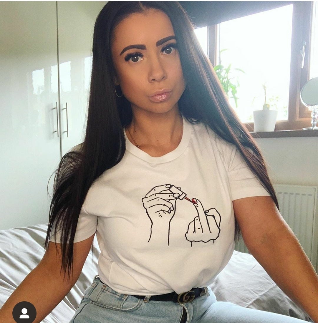 Sassy Middle Finger Embroidered T-shirt: Organic Cotton Attitude Tee - Etsy