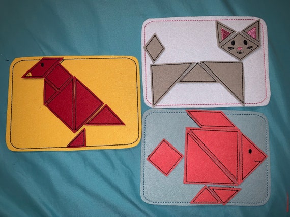 Tangram Animal Puzzles | Etsy