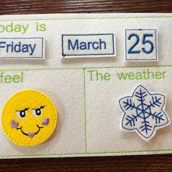 Preschool Calendar Felt - Etsy