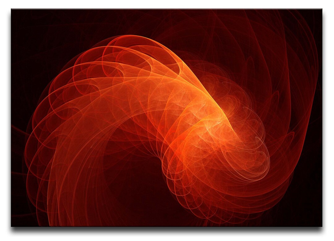 Ash Red Orange Digital Canvas Print Ready to Hang Limited Edition ...