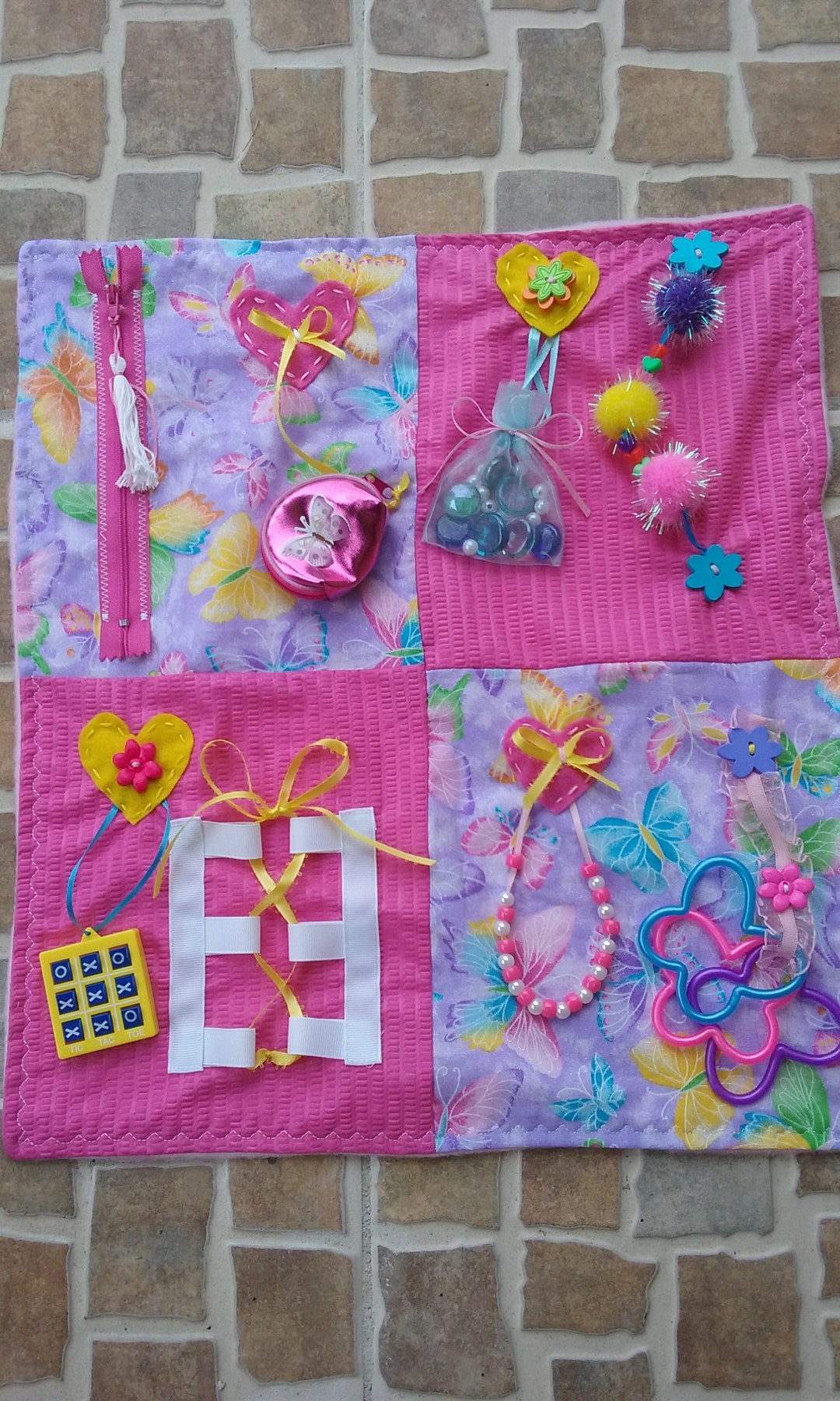 Fidget Blanket, Activity Blanket, Sensory Quilt, Tactile, Busy Blanket ...