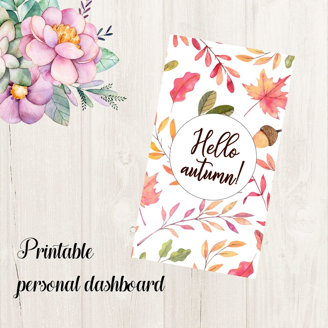 Hello Autumn Printable Dashboard for Personal Planner - Etsy
