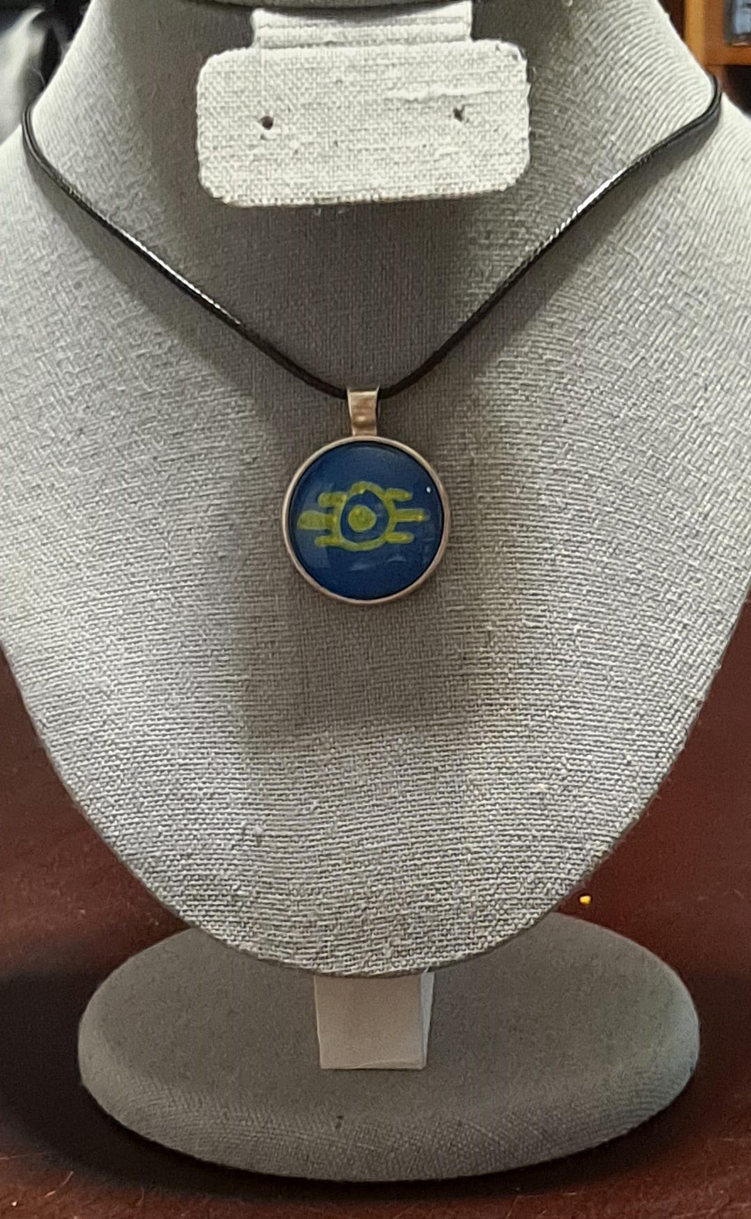 Hand Painted Fallout Vault Tec Logo Pendant Necklace - Etsy