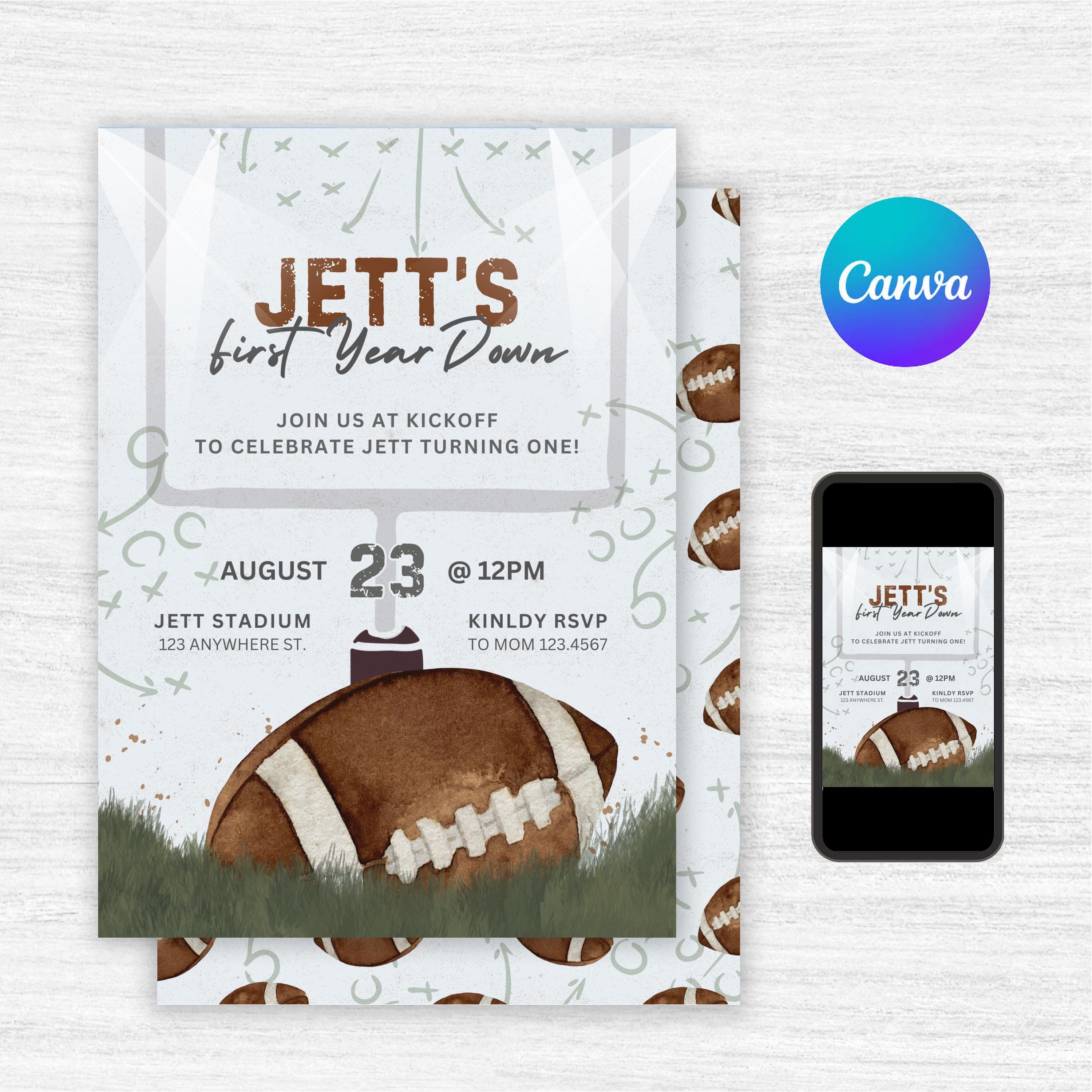 Editable Football Birthday Invitation - Digital Download, Easy to Edit ...