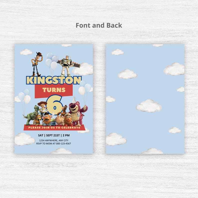 Editable Toy Story Birthday Invitation - Digital Download, Easy to Edit ...
