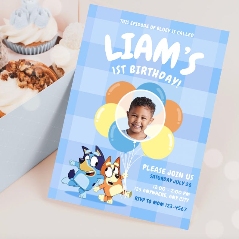 Editable Bluey Birthday Invitation Boy or Girl, Fun and Cute Evite With ...