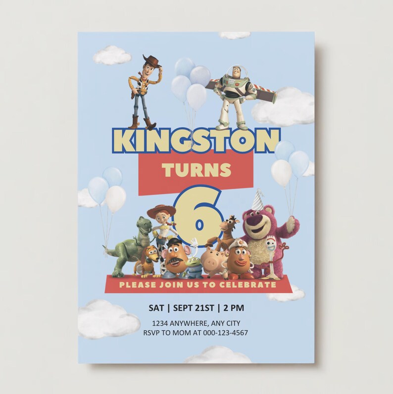 Editable Toy Story Birthday Invitation Digital Download, Easy to Edit ...