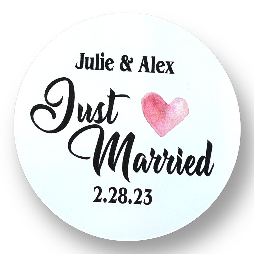 Just Married Wedding Labels, Wedding Favor Stickers, Wedding Stickers ...