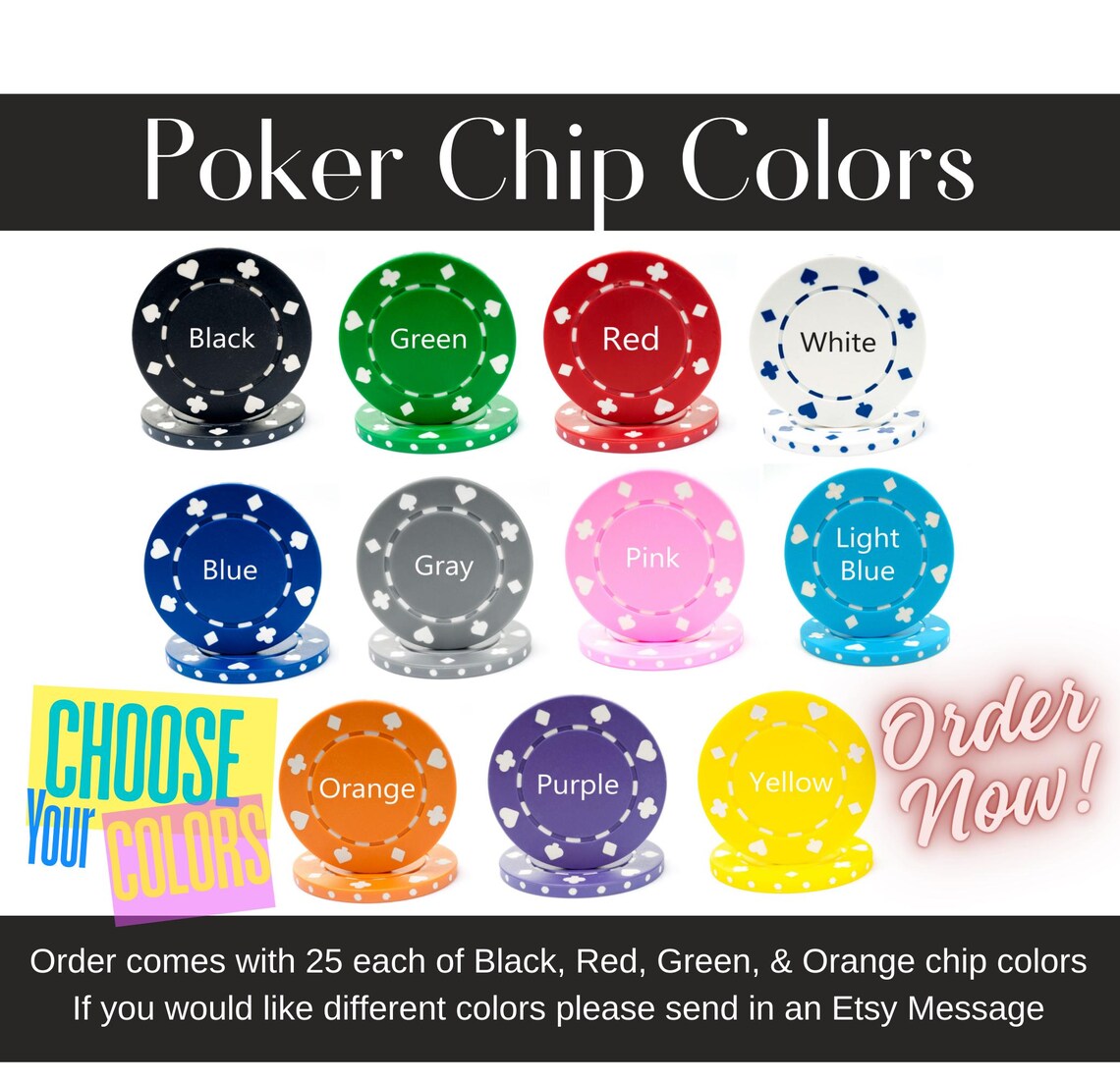 100 Drink Chips – 4 Drink Designs | Bar Drink Tokens | Beer Cocktail ...