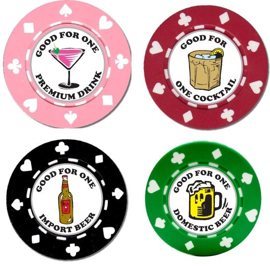 50 Custom Drink Chips, Drink Token, Free Drink, Drink Chips, Poker Chip ...