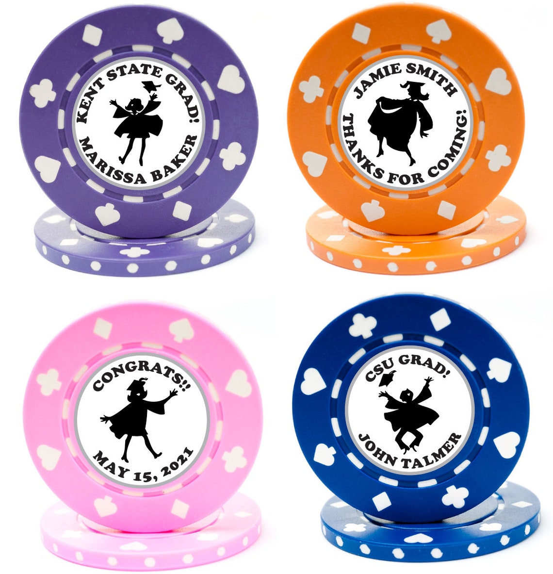 50 Custom Graduation Poker Chips - Etsy
