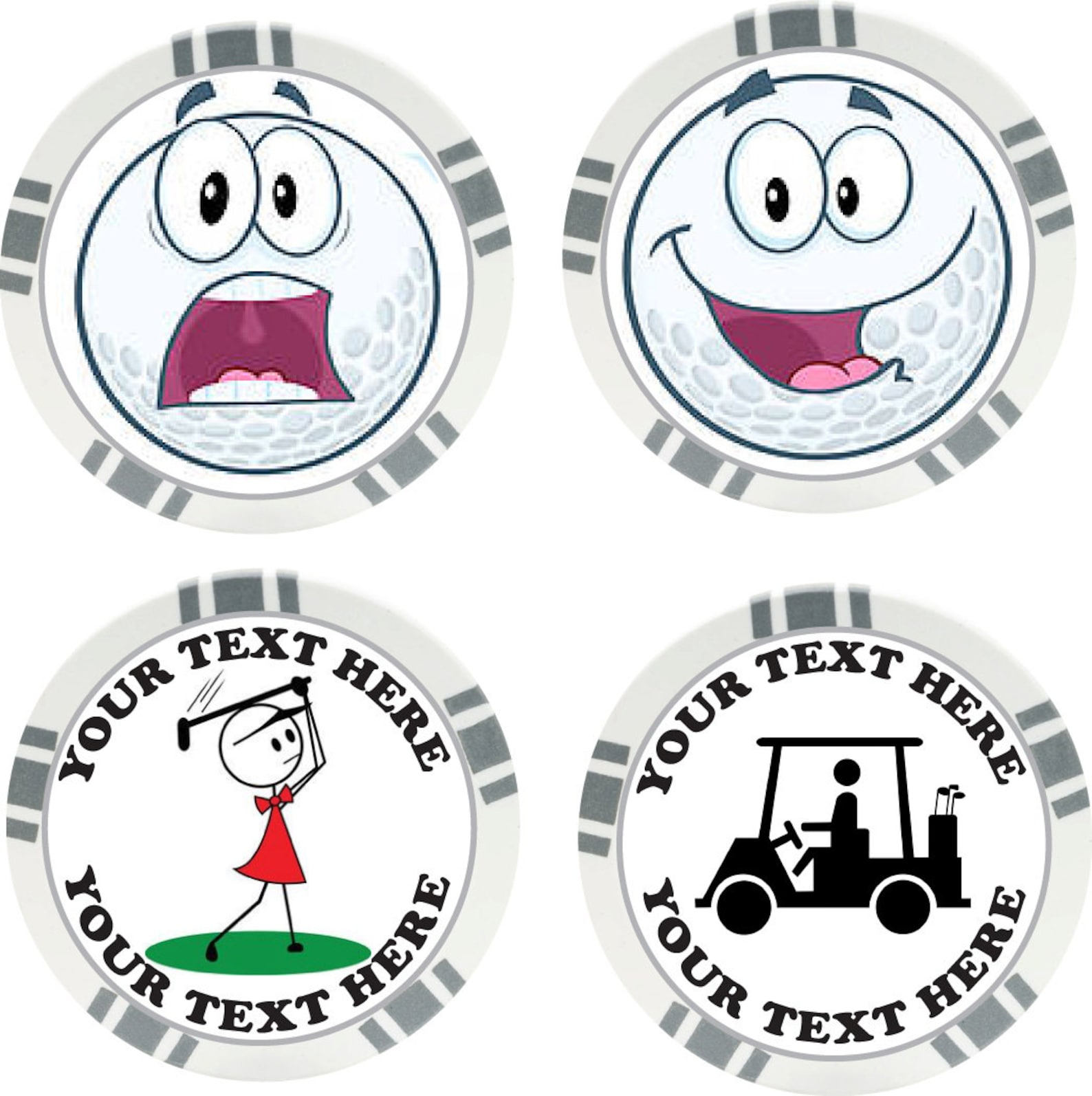 Custom Golf Ball Markers Set of 25 With Tube, Personalized Poker Chip ...