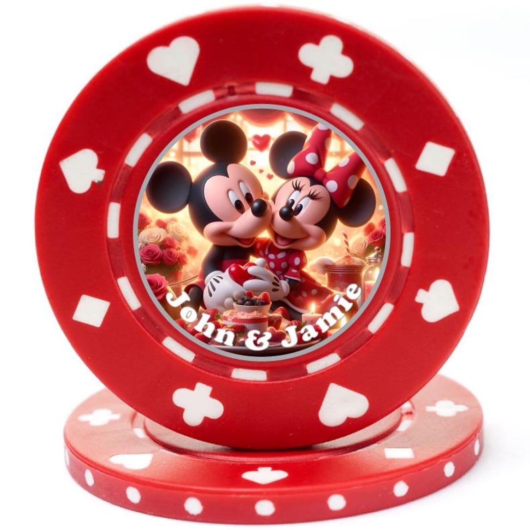 Mickey & Minnie Magnetic Custom Poker Chips • Personalized Suited ...