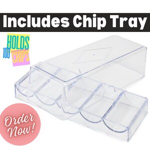 100 Custom Drink Chips With 4 Drink Designs Including 1 Acrylic Tray ...