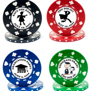 50 Custom Graduation Poker Chips - Etsy