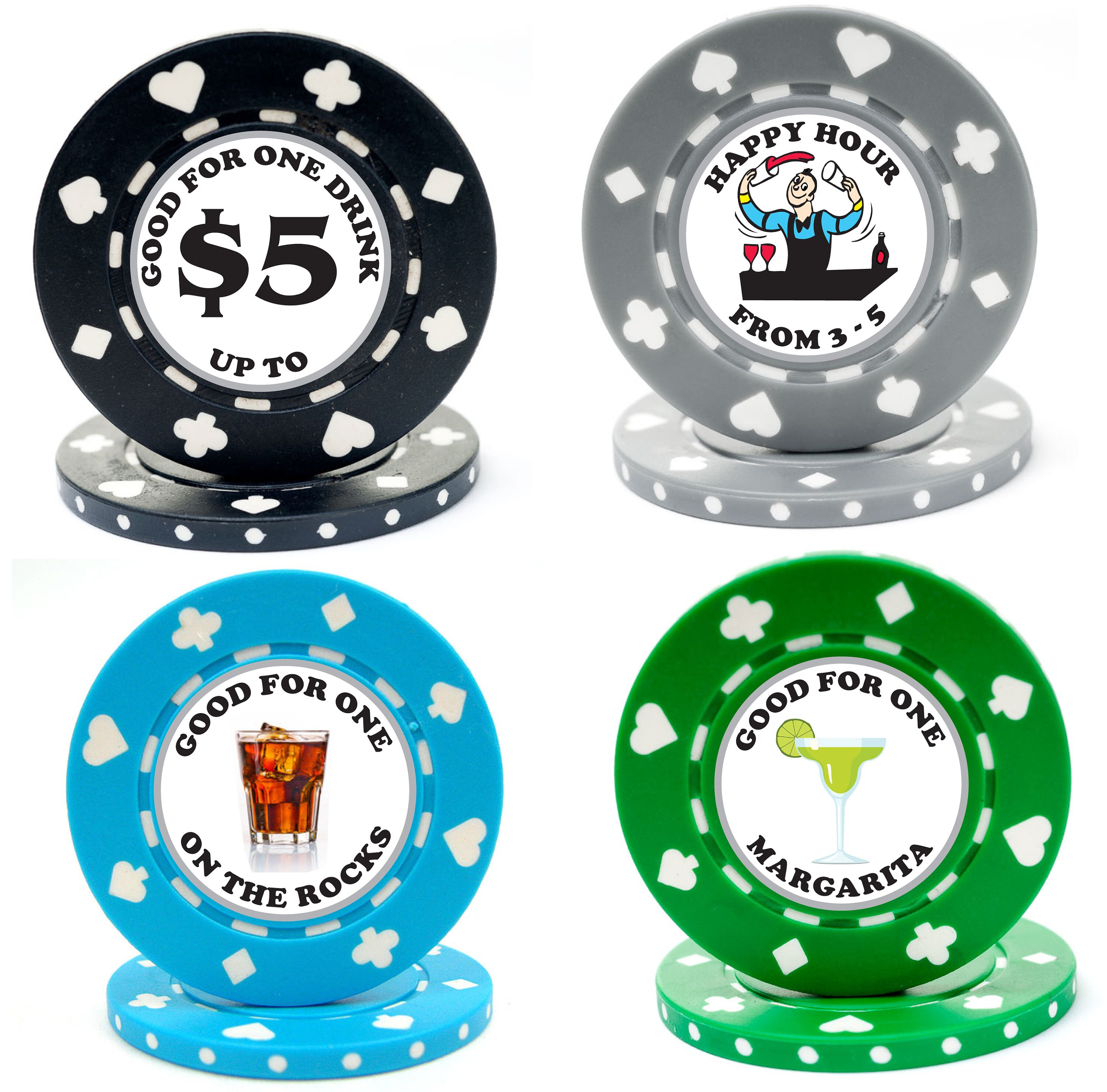 25 Custom Drink Chips, Drink Token, Free Drink, Drink Chips, Poker Chip ...