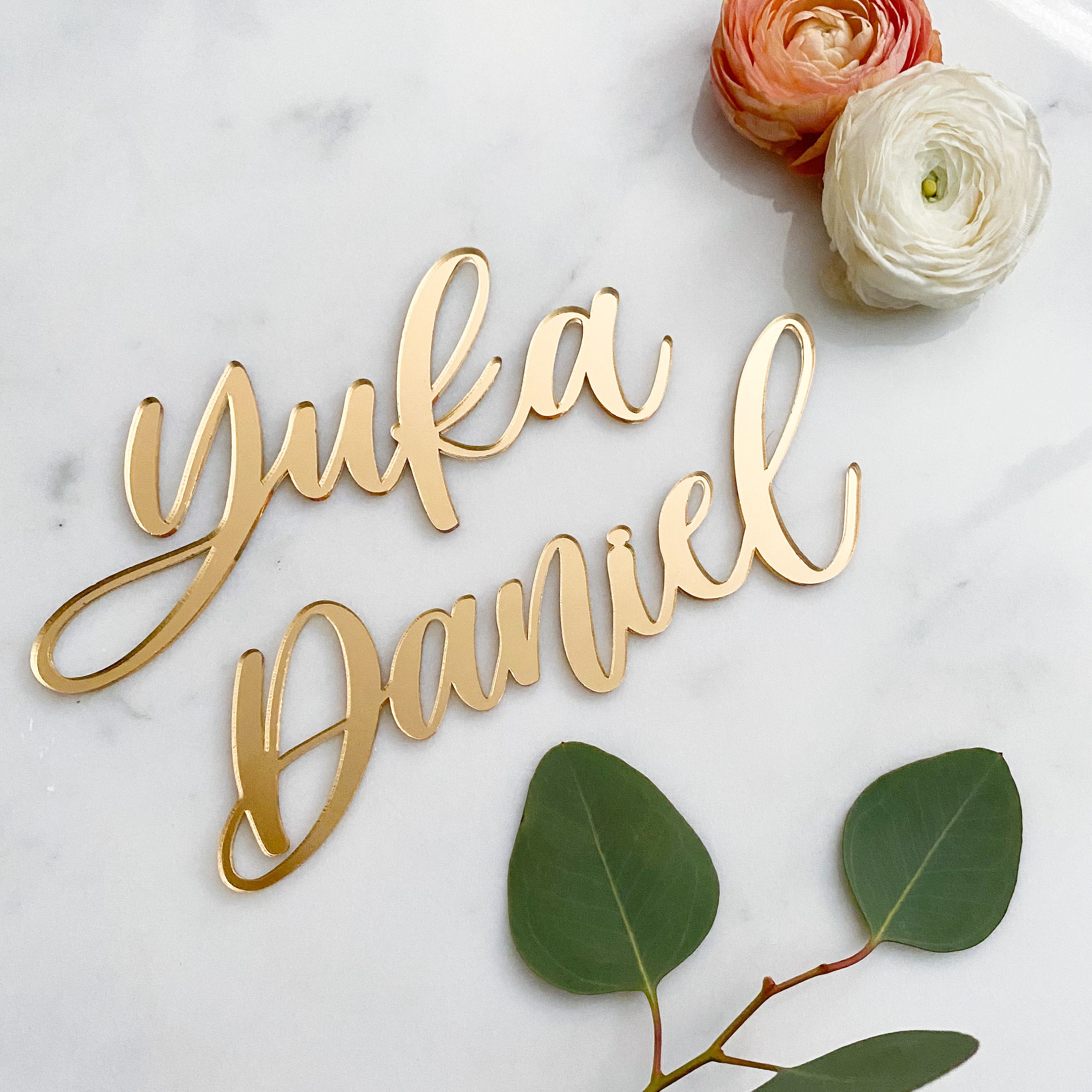 Laser Cut Custom Calligraphy Acrylic Name Cut Outs, Placecards ...