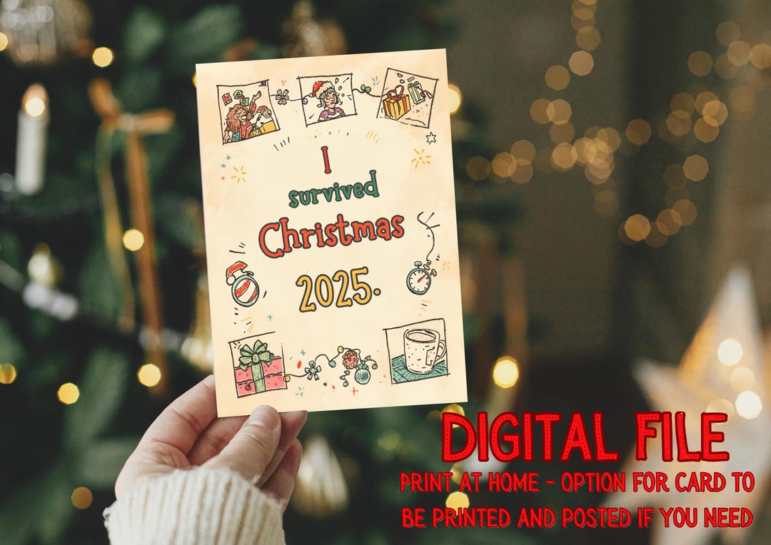 I Survived Christmas 2025! Funny Santa Card – DIGITAL DOWNLOAD ...