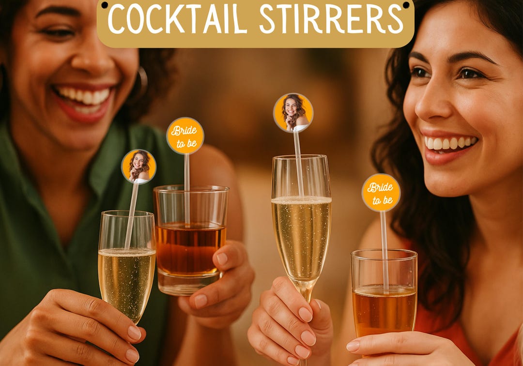 Hen Party Cocktail Stirrers | Custom Face, Logo or Text | Stag Do Drink ...