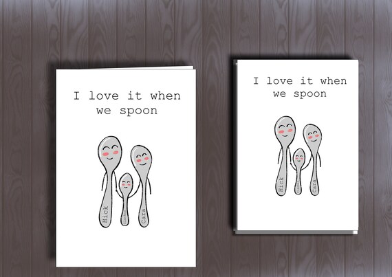 I Love It When We Spoon Card and Prints Anniversary | Etsy