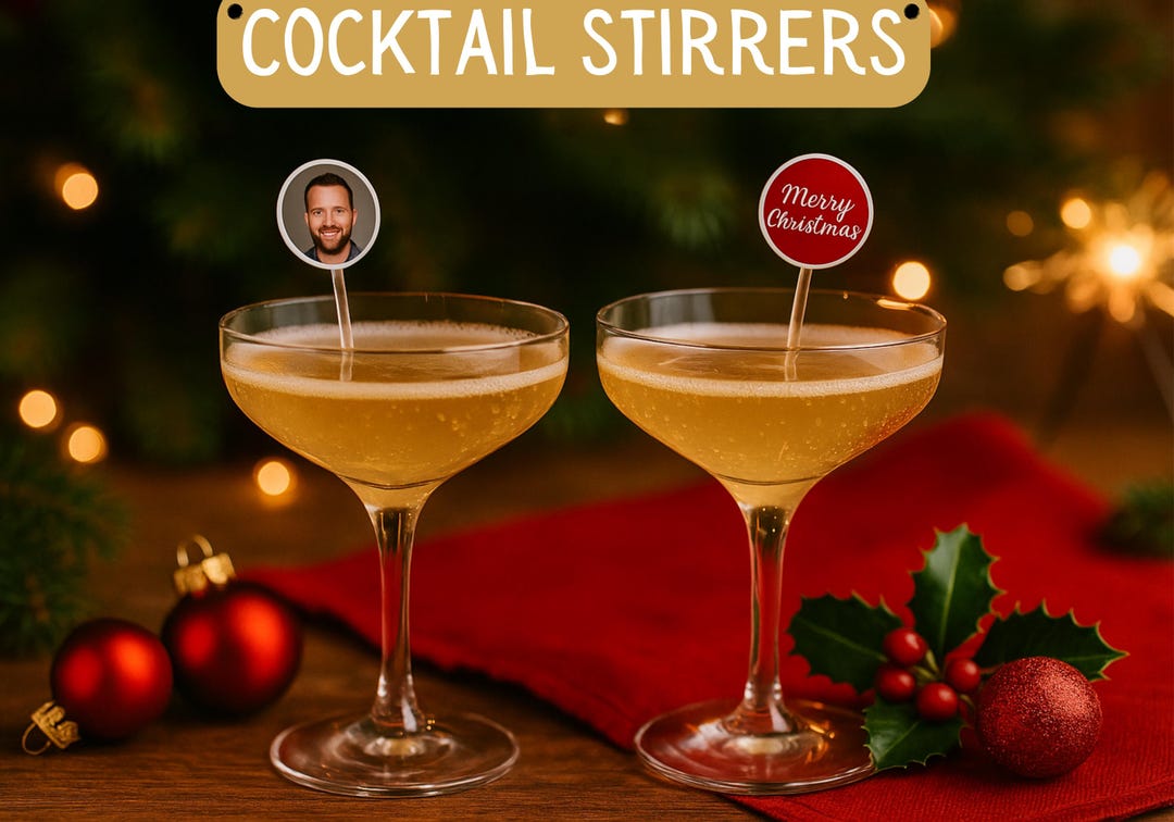 Personalised Christmas Cocktail Stirrers: Festive Party Drink ...