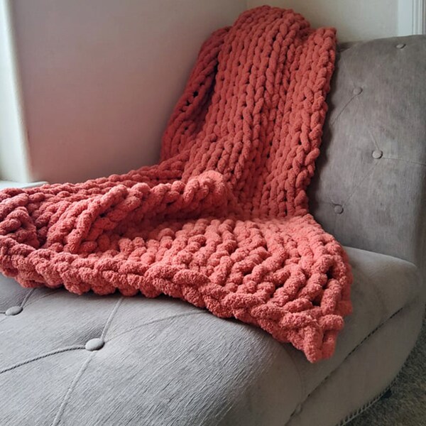 Hand Knit Throw - Etsy