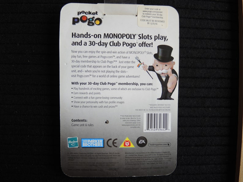 Monopoly Slots Pocket Pogo Electronic Handheld Game - Etsy