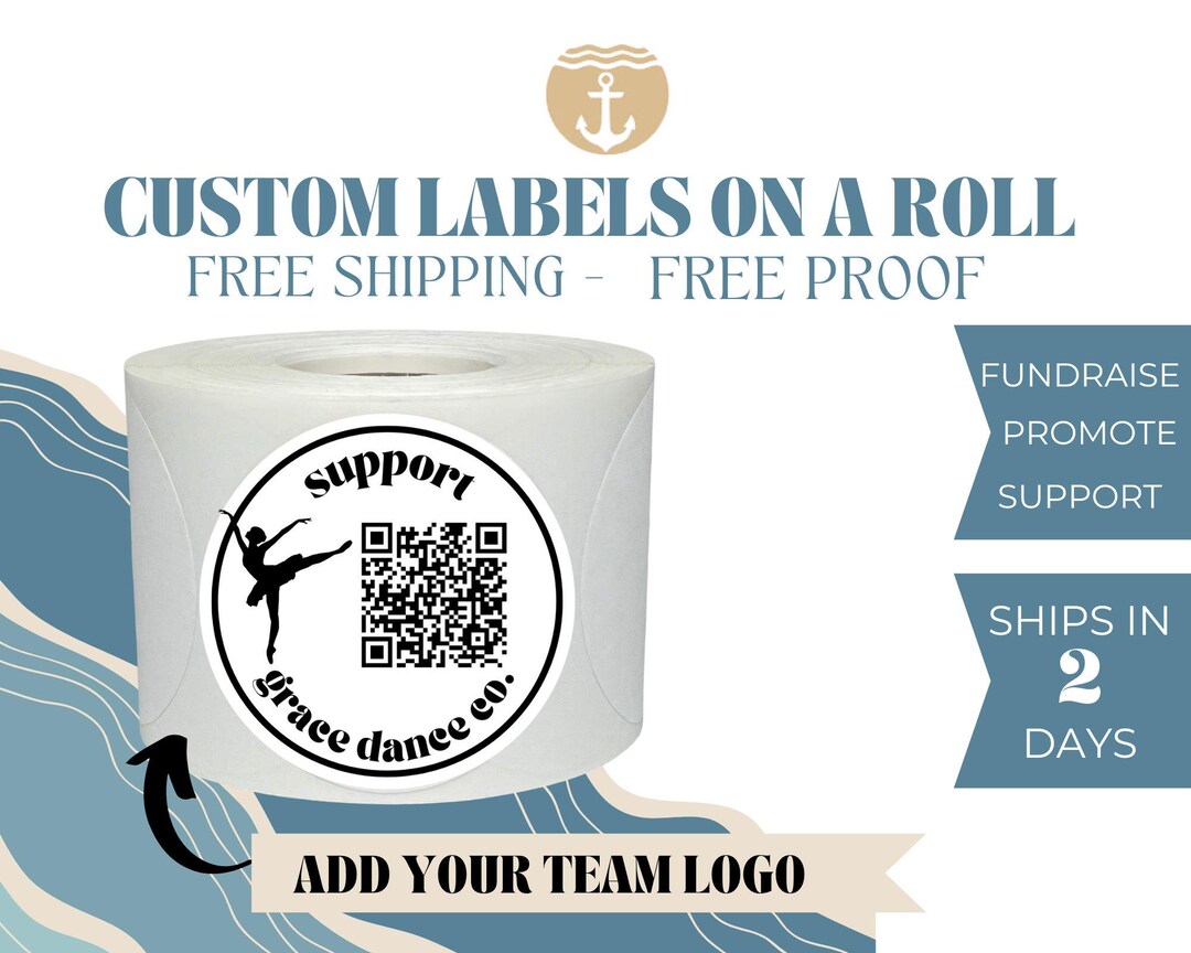Custom QR Code Dance Labels: 2 Inch Label, Roll of Labels, QR Social ...
