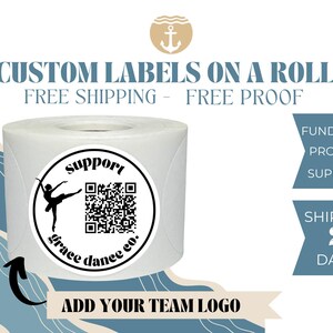Custom QR Code Dance Labels: 2 Inch Label, Roll of Labels, QR Social ...