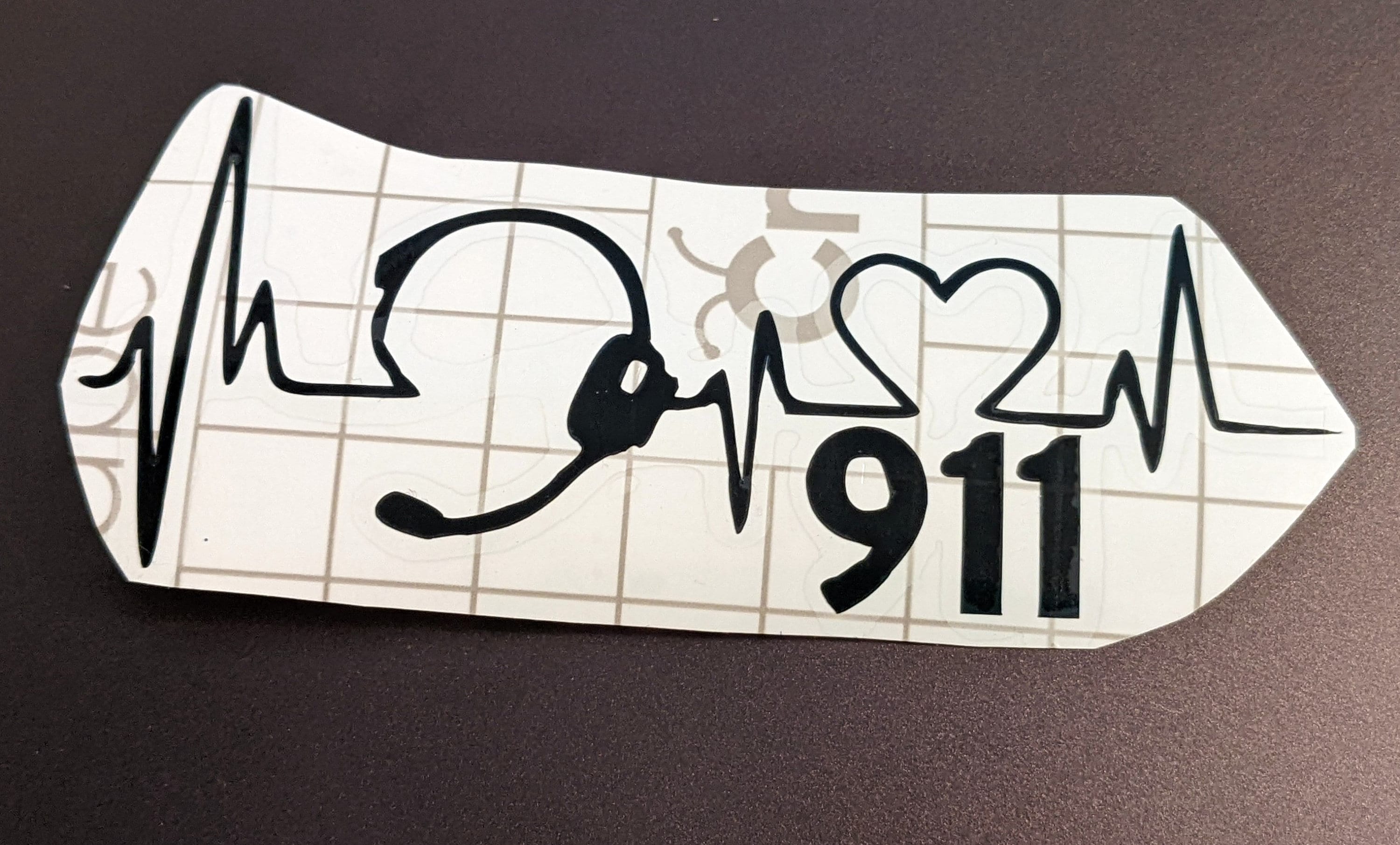 911 Dispatcher Heartbeat Headset Hero Sticker - Etsy