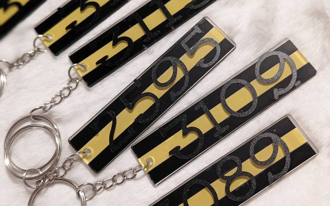 Thin Line Personalized Keychains - Etsy