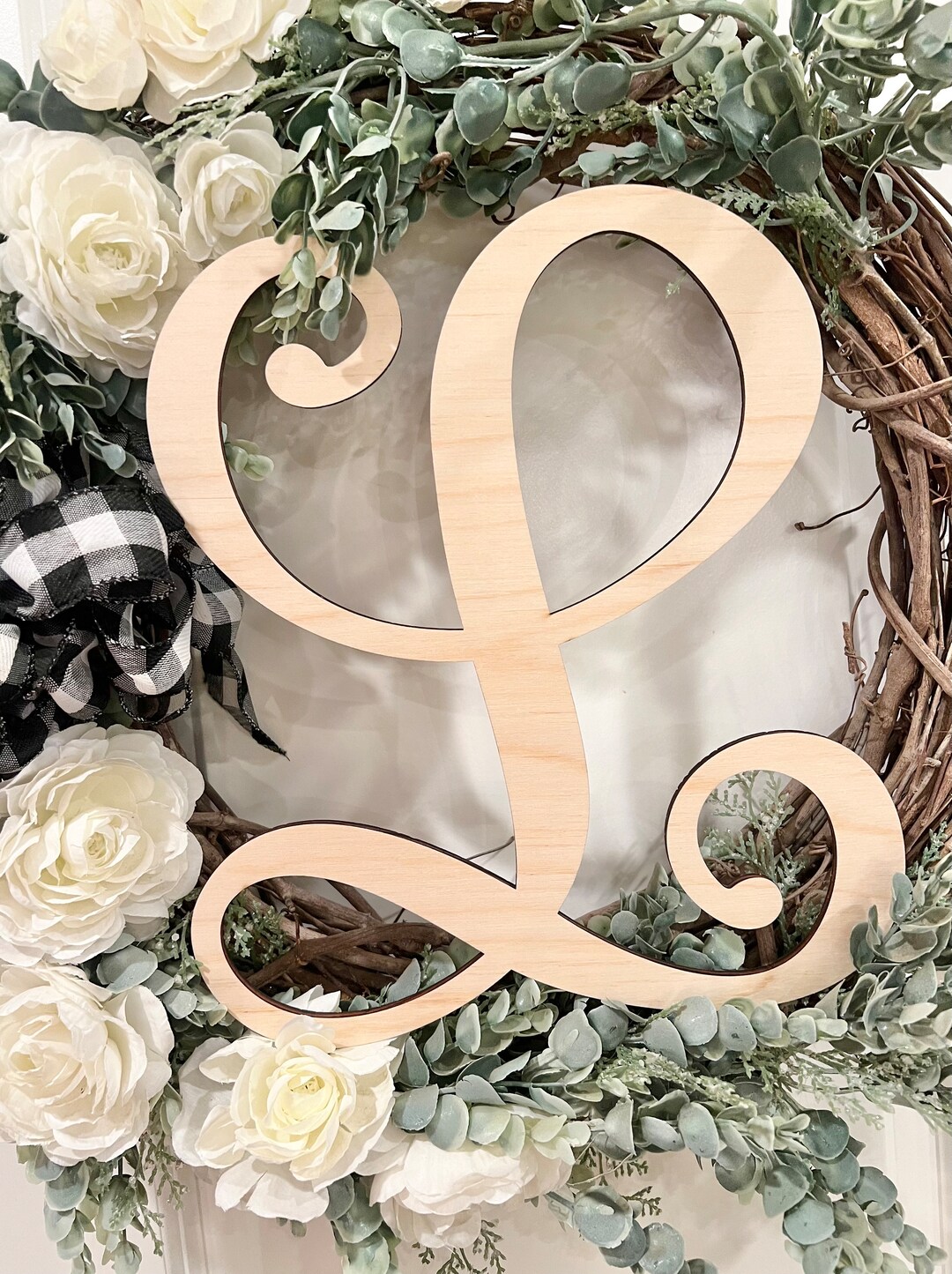 Wooden Letter for Door Wreath Custom Wood Letter Decor Initial for ...