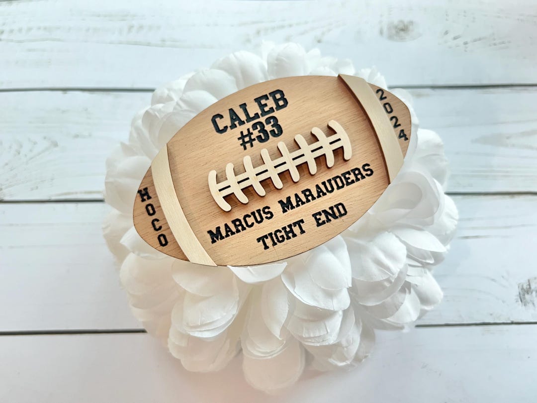 Wood Football Cutout for Homecoming Mum, Homecoming Football Cutout for ...