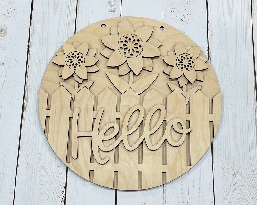 DIY Sunflower Door Hanger Kit for Front Door, Summer Wood Sign Kit ...