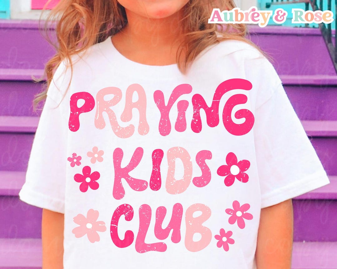 Praying Kids Club Christian PNG SVG Sublimation Cut File Little Girl ...