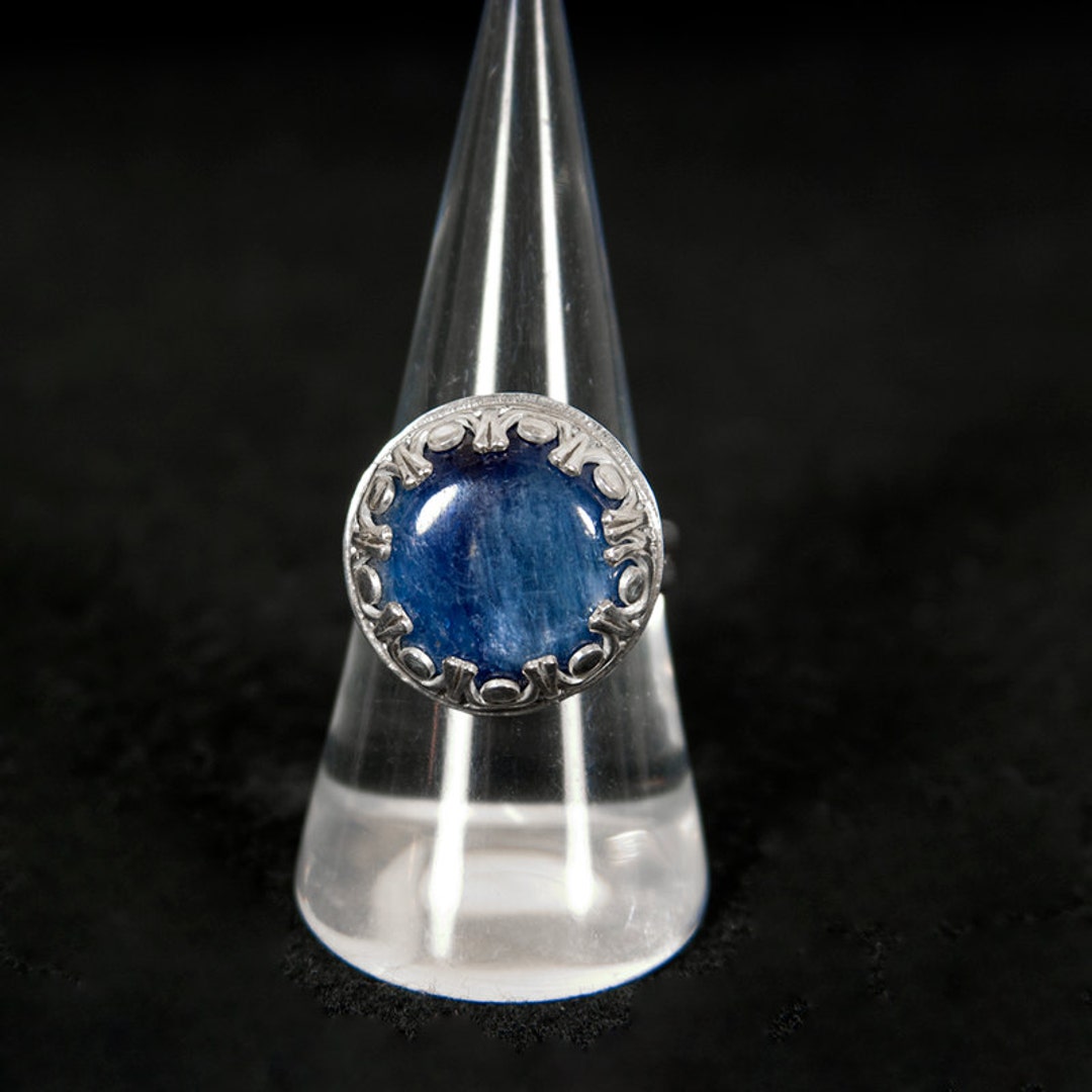 Kyanite and Sterling Silver Ring Swag Bezel Set Ring - Etsy
