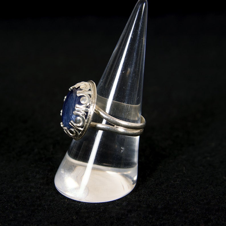 Kyanite and Sterling Silver Ring Swag Bezel Set Ring - Etsy