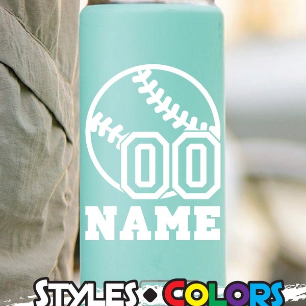 Baseball Car Sticker Number and Name - Etsy
