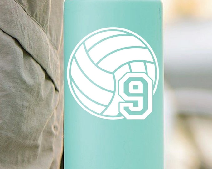 Volleyball Number Decal Gift Sticker Solid - Etsy