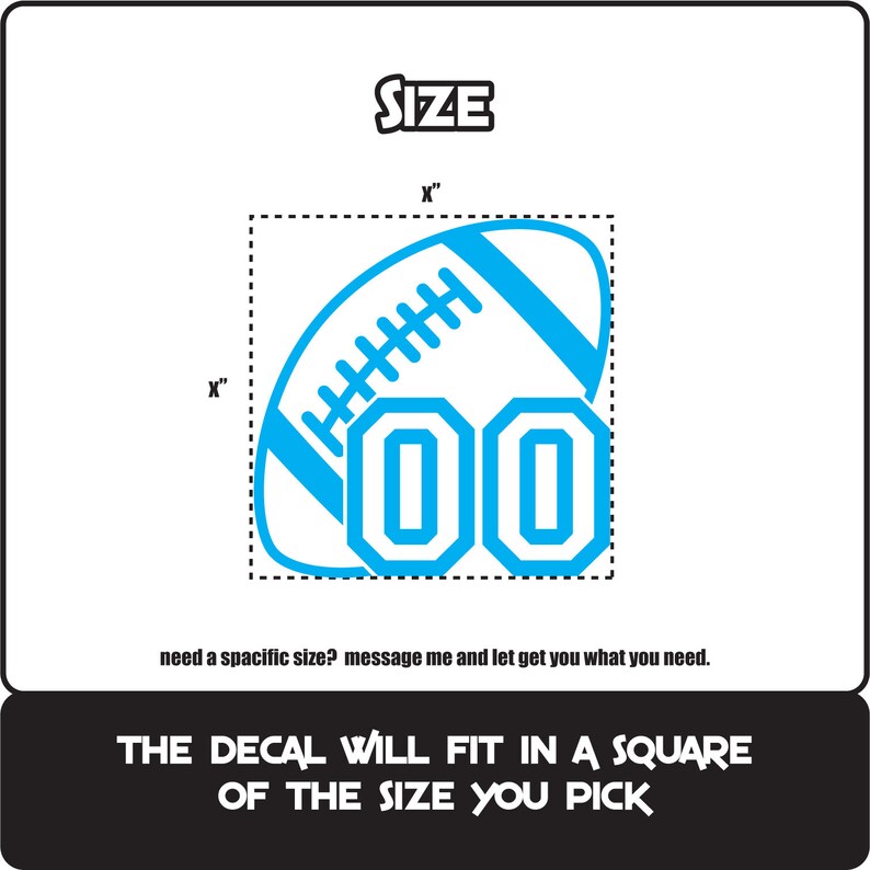 Football Number Gift Vinyl Sticker Decal | Etsy