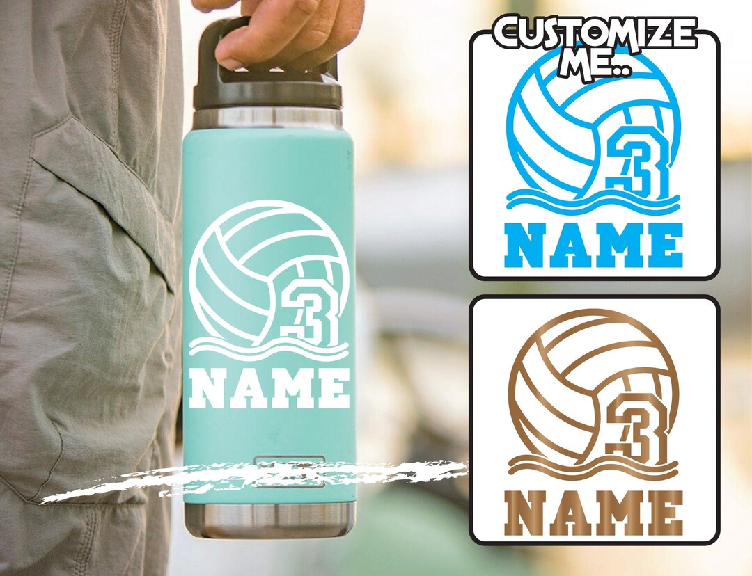 Water Polo Name and Number Decal Water Bottle Laptop Phone Car Custom ...