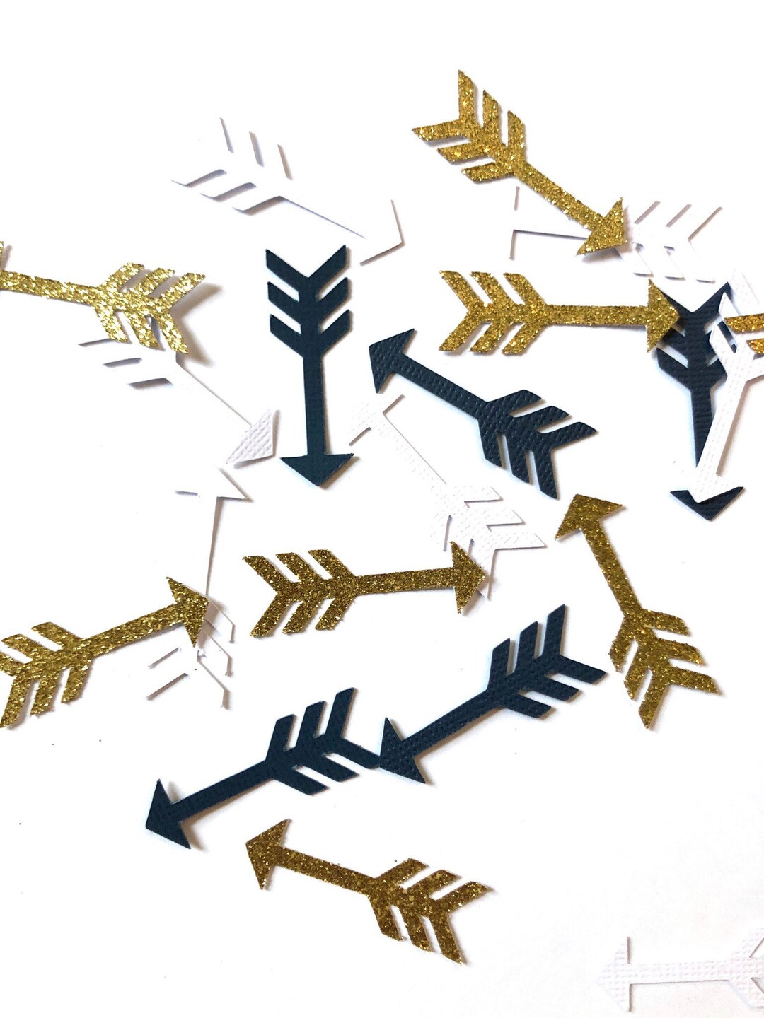 Arrow Confetti (navy, Gold Glitter and White) - Etsy
