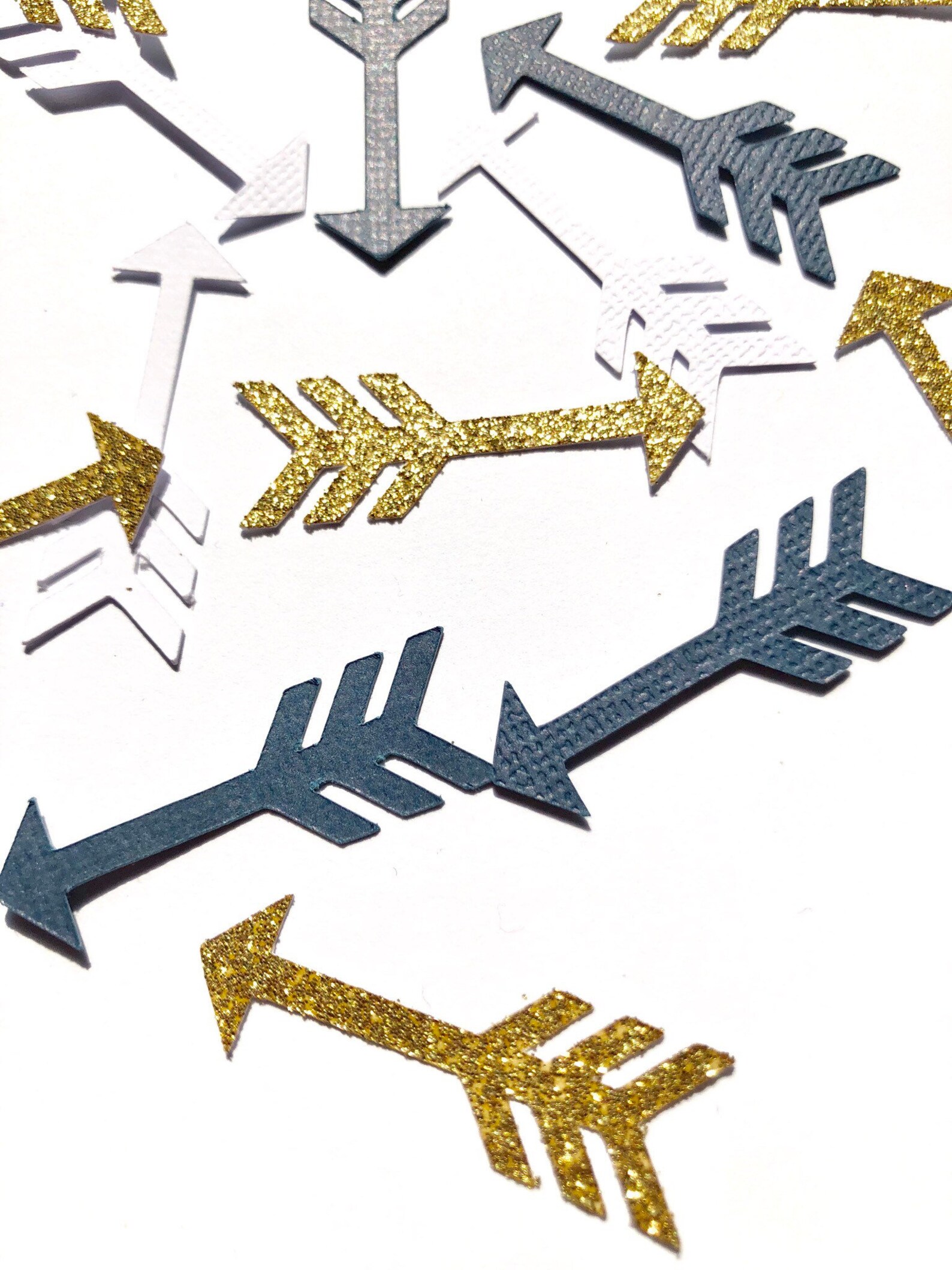 Arrow Confetti navy Gold Glitter and White - Etsy