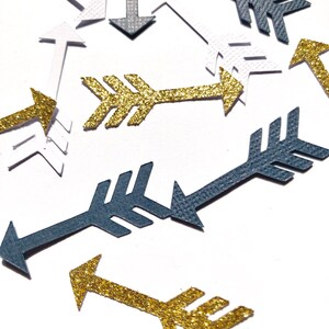 Arrow Confetti (navy, Gold Glitter and White) - Etsy