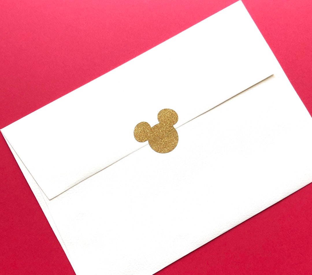 Mickey Mouse Glitter Stickers, Envelope Seals and DIY Party Decoration ...